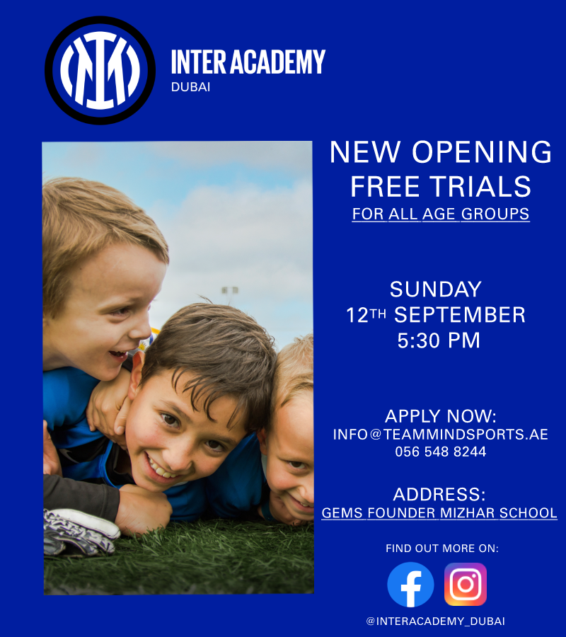 Inter Academy Dubai | New Opening Free Trials | Inter Academy Dubai
